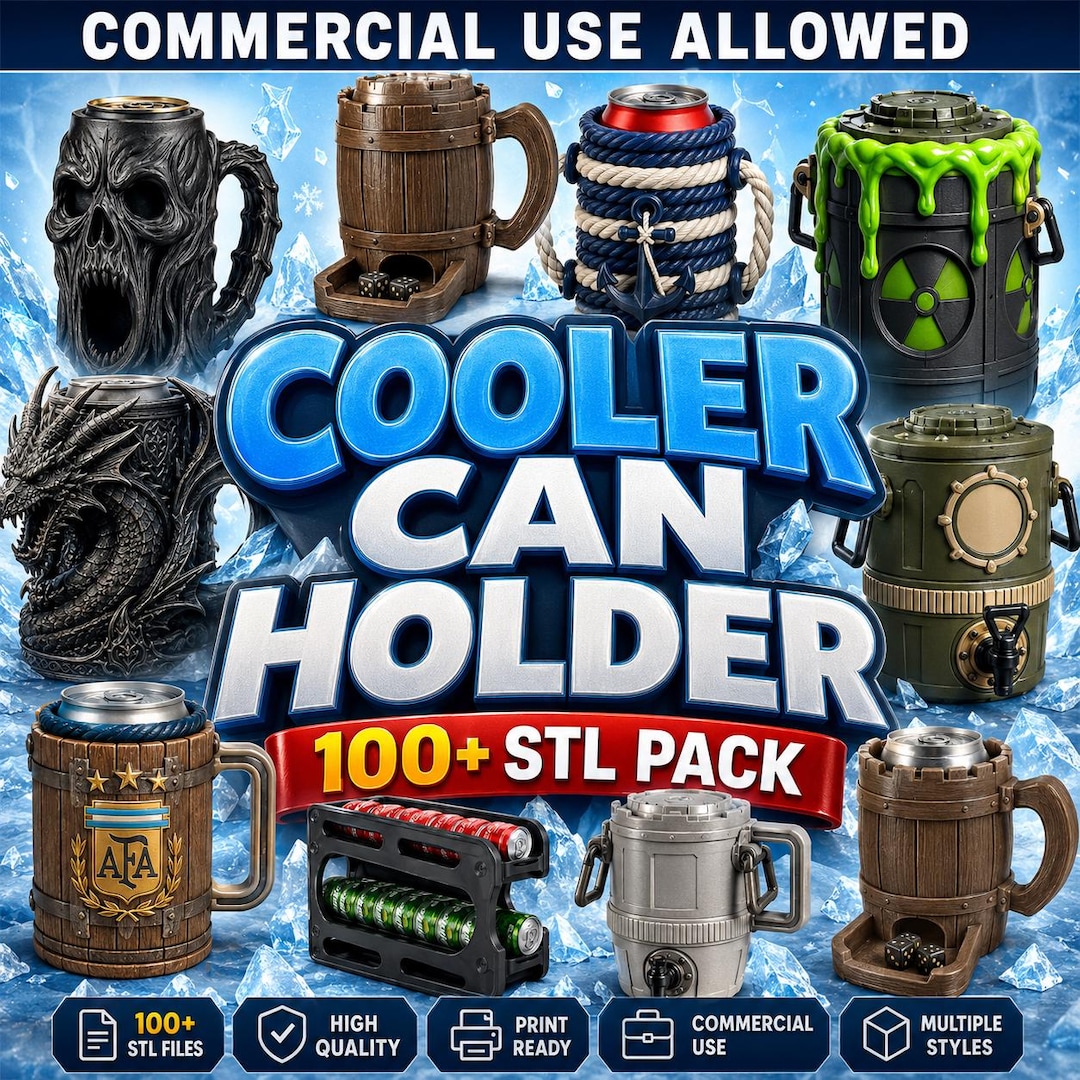 100+ Cooler Can Holder STL Bundle, Can Cooler STL Pack, Beer Sleeve STL ...