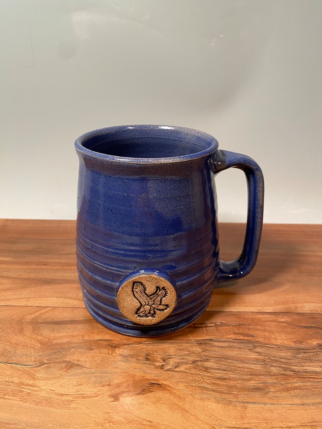 Eagle Coffee Mug - Cobalt Blue Mug -patriotic - 16 Oz- Bird Stamp Image ...
