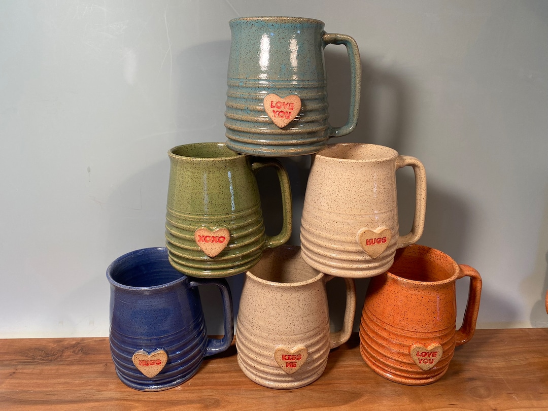 Heart Coffee Mug -candy Heart Inspired-made to Order- Valentine Gift ...