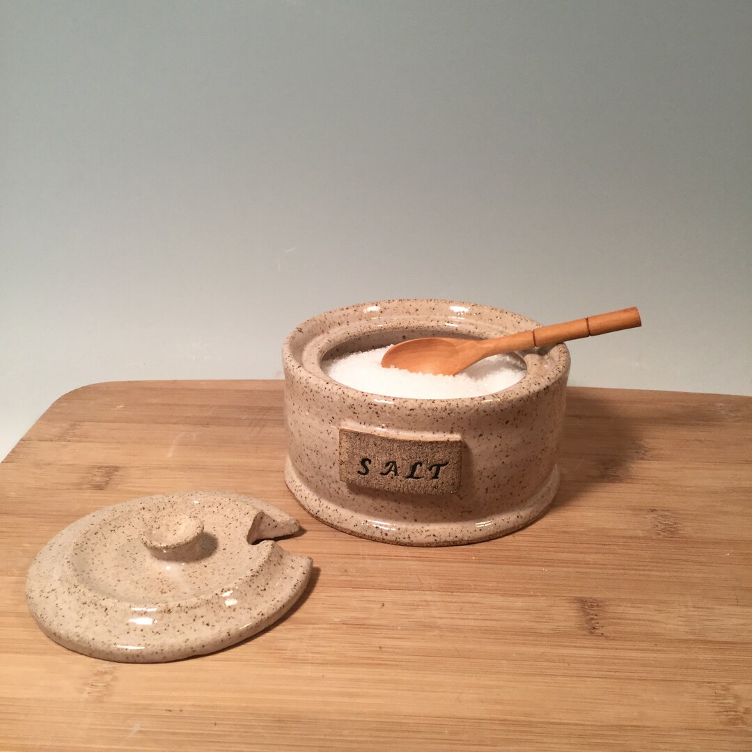 Pottery Salt Cellar Kitchen Storage Jar ivory White Modern - Etsy