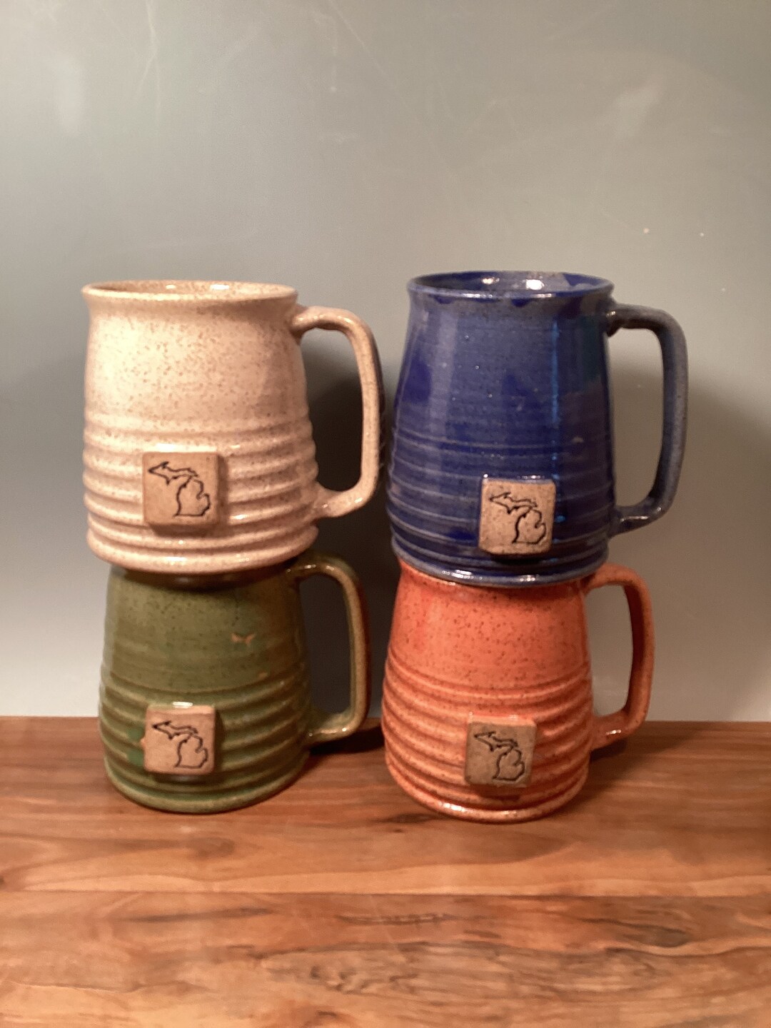 Michigan State Coffee Mug: Custom Ceramic Pottery, 16 Oz - Etsy