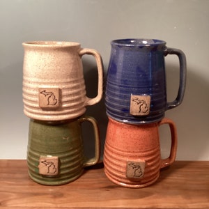 Michigan State Coffee Mug: Custom Ceramic Pottery, 16 Oz - Etsy