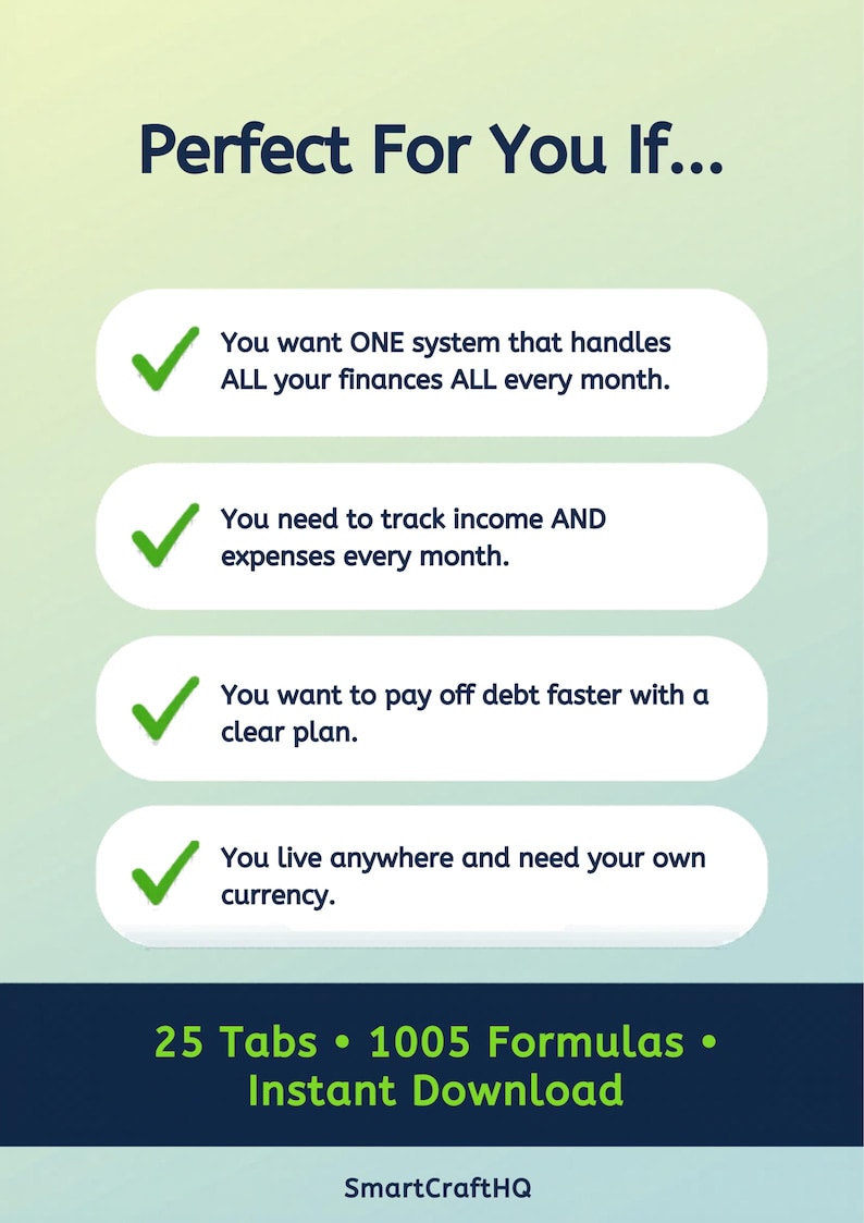 Budget Tracker 2026 Spreadsheet Excel | 25 Tabs | Monthly Planner ...