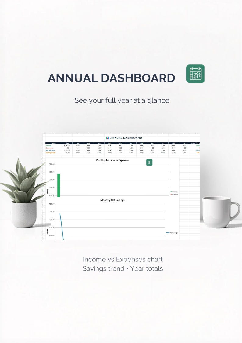 Budget Tracker 2026 Spreadsheet Excel | 25 Tabs | Monthly Planner ...