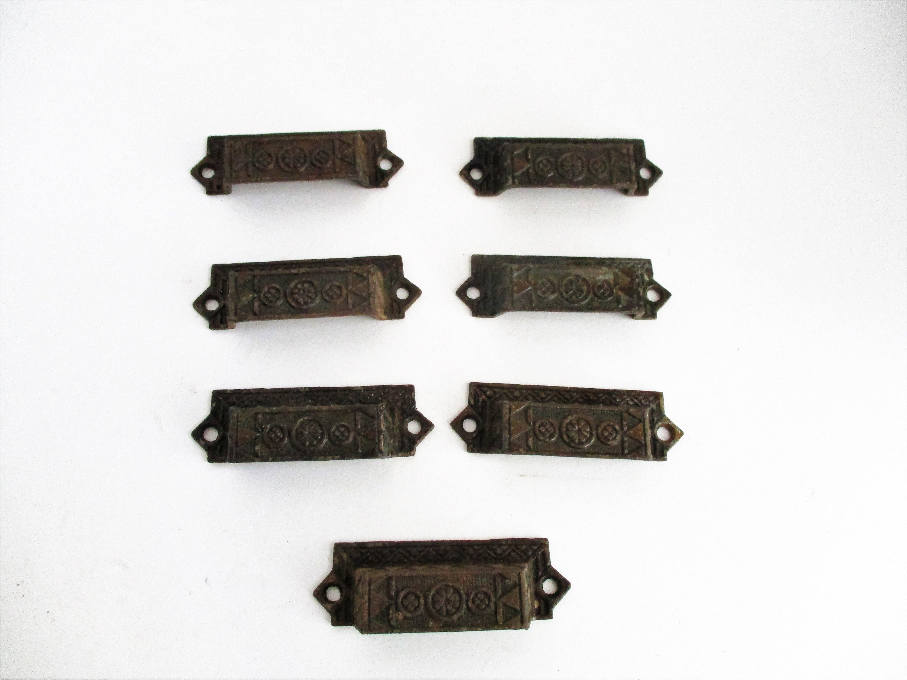 Vintage Antique Drawer Pulls Cast Iron 5 Available Cabinet - Etsy