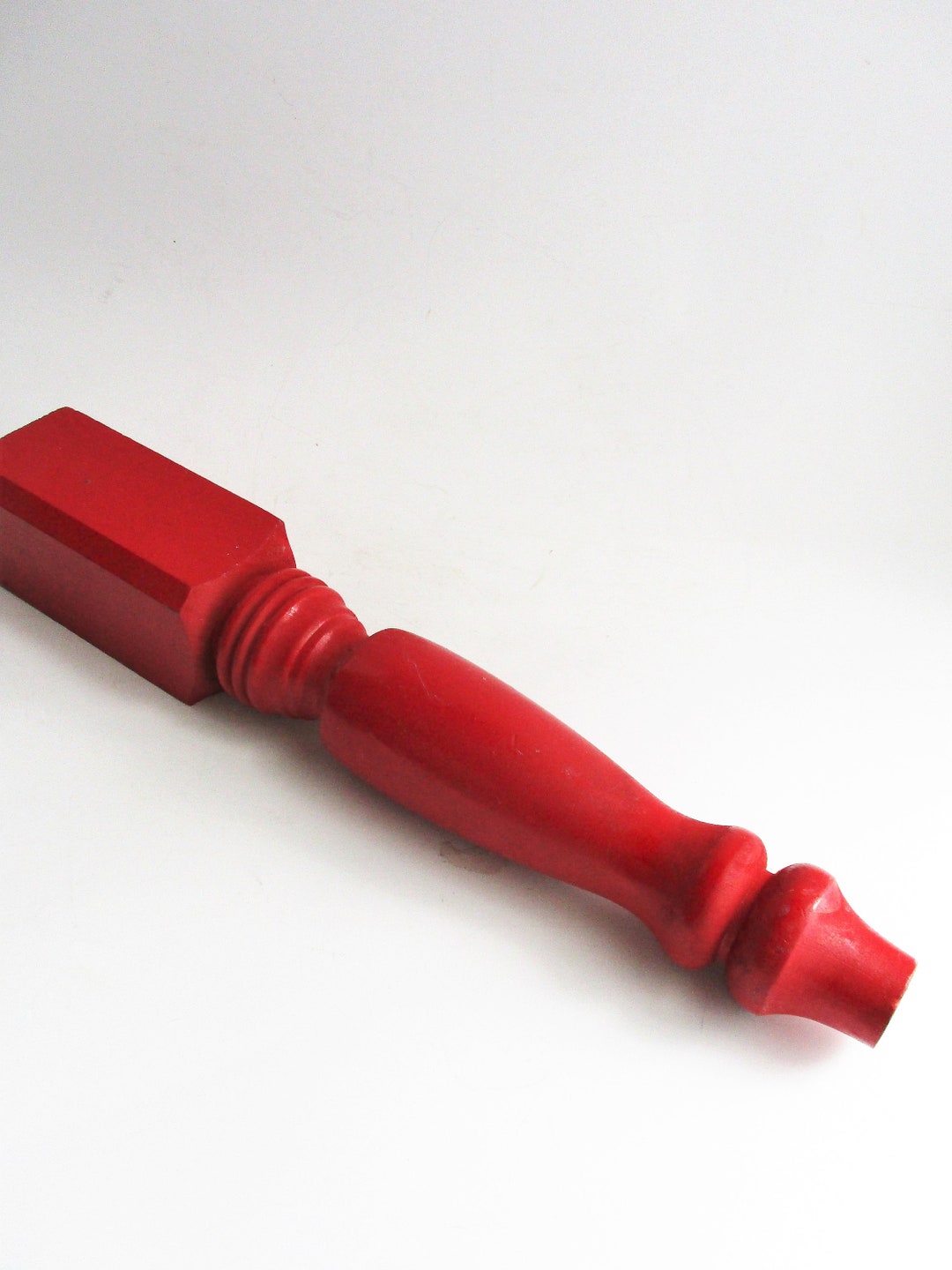 Vintage Wood Table Leg Red DIY Supply - Etsy