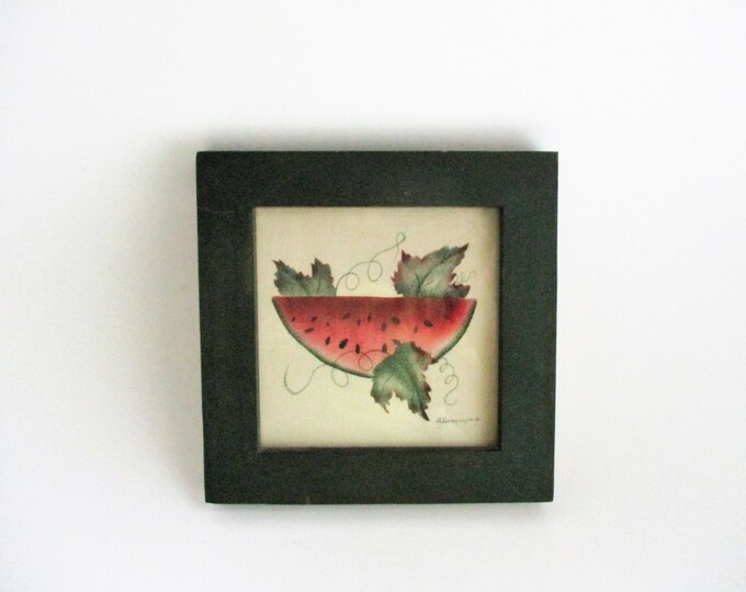 Vintage Theorem Painting Original Framed Watermelon Artist Signed Early ...
