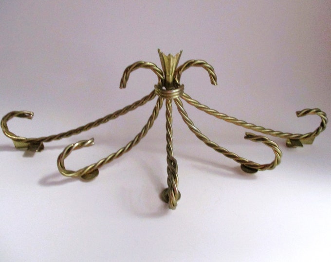 Vintage Wall Hooks Metal Five Hook Wall Hanging Fan Scroll Design ...