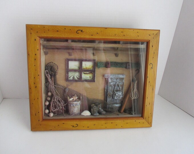 Vintage Fishing Shadowbox Glass Enclosed Wood Case Fishing - Etsy