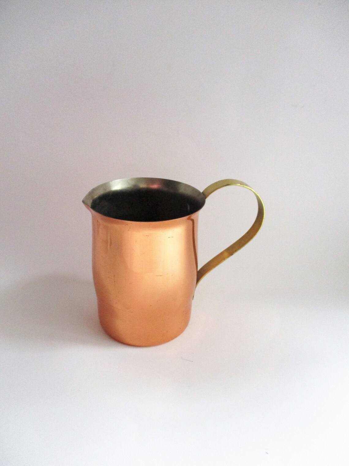 Vintage Copper Pitcher Brass Handle Pouring Lip Copper | Etsy