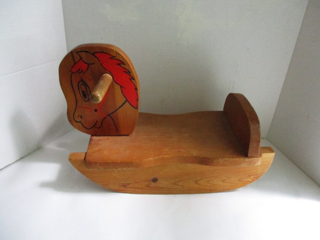 Vintage Toddler Rocking Horse Wood - Etsy