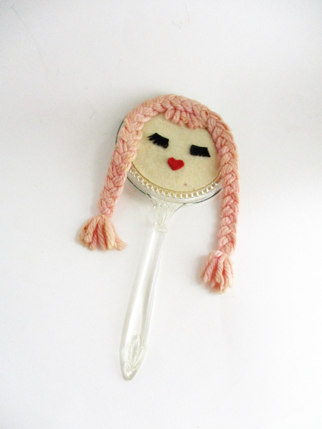 Vintage Hand Mirror Little Girl Face Child Kid Teen Whimsical Room ...