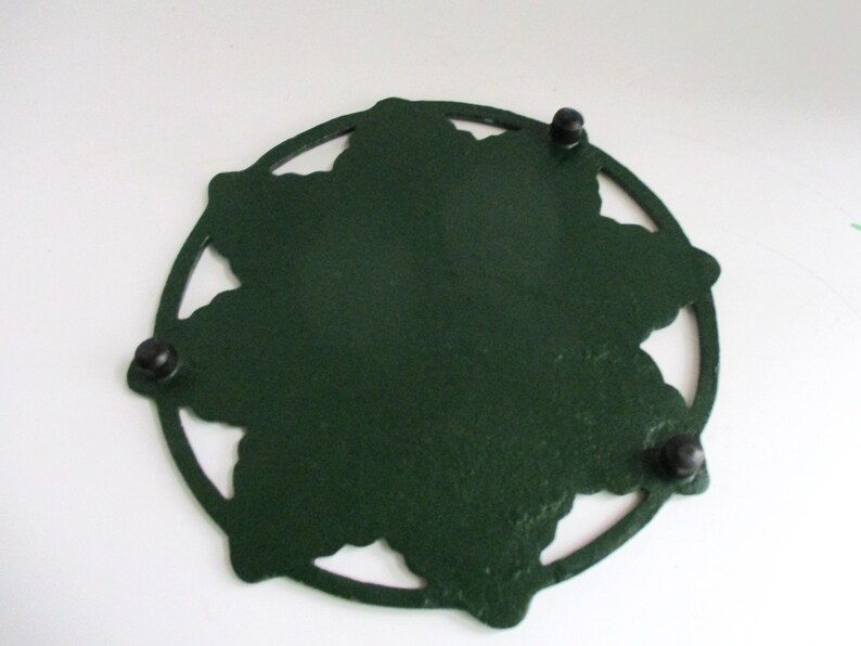 Vintage Pansy Trivet Cast Iron Yellow Black - Etsy