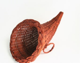 Wicker Cornucopia Basket - Etsy