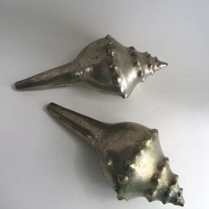 Vintage Seashell Figurine Pewter Whelk Coastal Decor Sculpture Set of ...