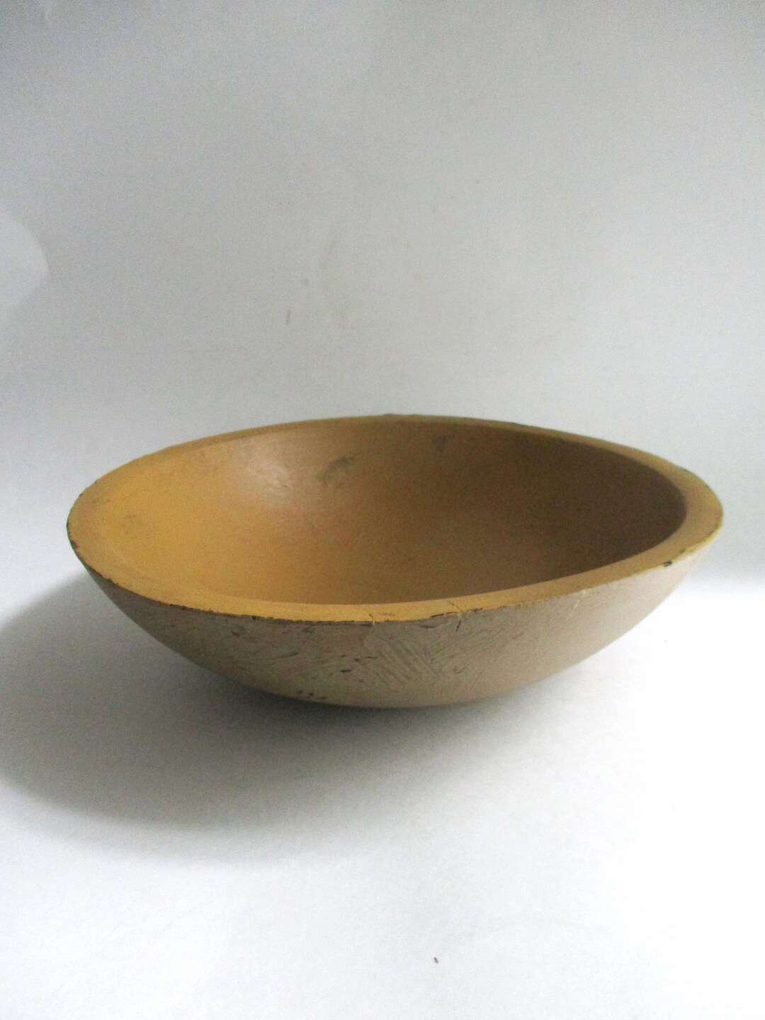 Vintage Dough Bowl Mustard Oval Wood Decorative - Etsy