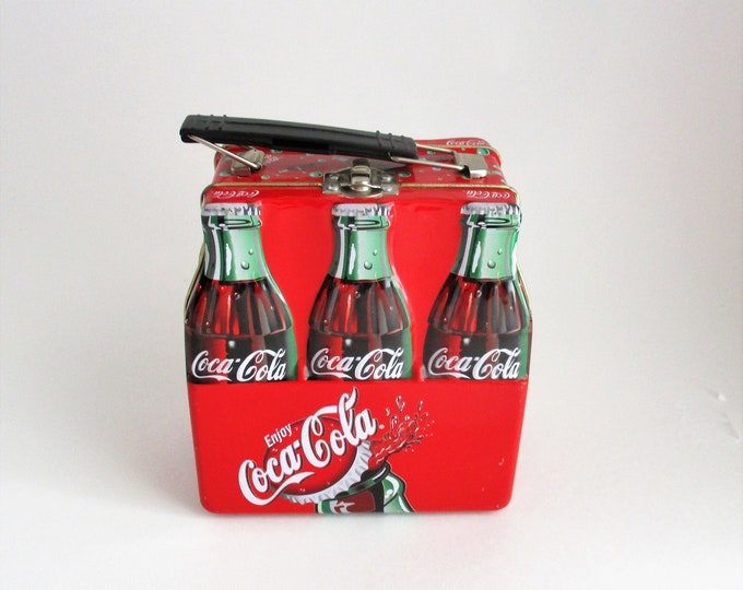 Vintage Coca Cola Lunch Box Six Pack Coke Tin With Handle Coke ...