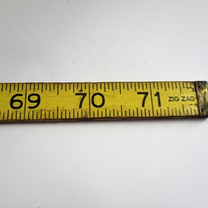 Vintage Ruler Wood Zig Zag Stanley Yellow Red Lettering - Etsy
