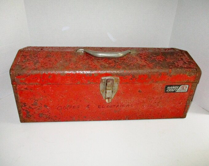 Vintage Red Tool Box Atkinson Handi Craft Metal Industrial Chippy Rusty ...