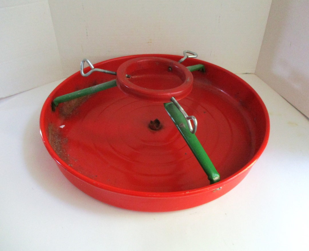 Vintage Christmas Tree Stand Large Metal Red Green - Etsy