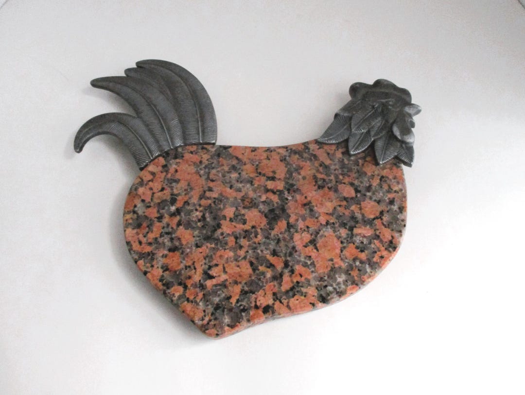 Vintage Rooster Cheese Board Granite - Etsy