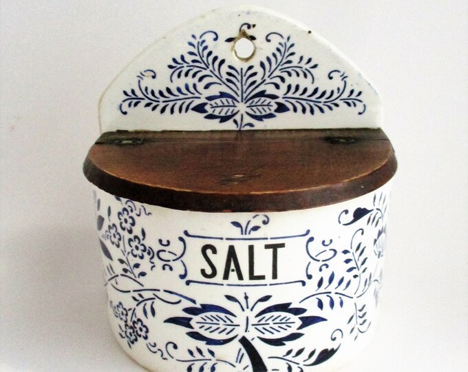 Vintage Salt Box Hornberg Baden Blue Onion Salt Cellar German Pottery ...