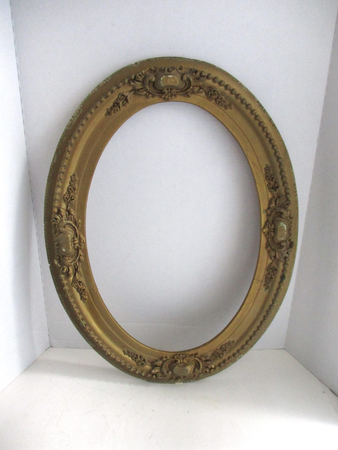 Vintage Ornate Frame Large Oval Gold Bronze Carved Wood - Etsy