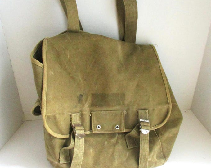 Vintage Backpack Army Green Canvas - Etsy