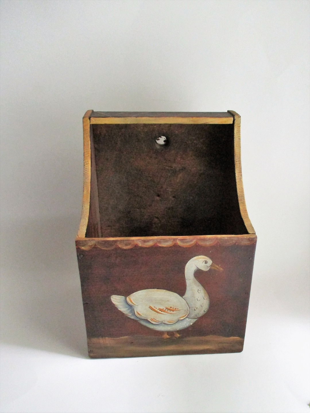 Vintage Wood Box Primitive Folk Art Duck Hand Painted - Etsy