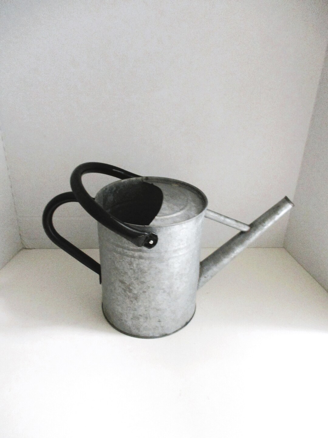 Vintage Watering Can Galvanized Metal Black Metal Handles - Etsy