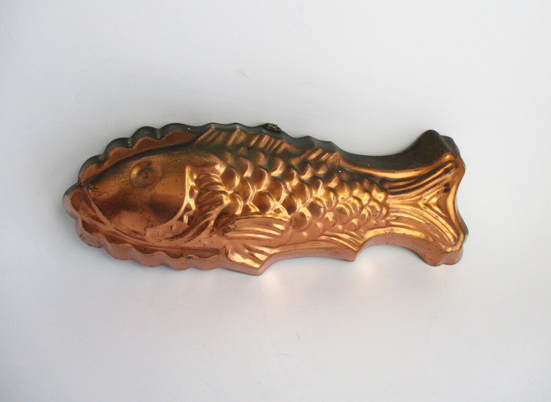 Vintage Copper Fish Mold Tin Lined Tagus Portugal - Etsy