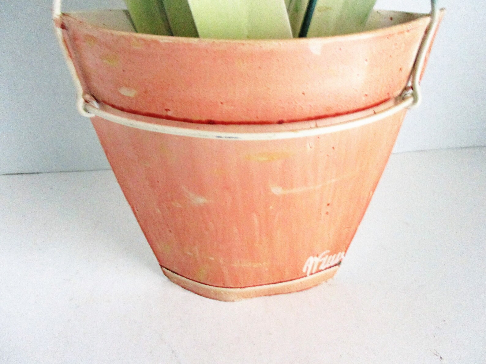 Vintage Flower Pot Decor Metal Wall Hanging Purple Iris Flower | Etsy