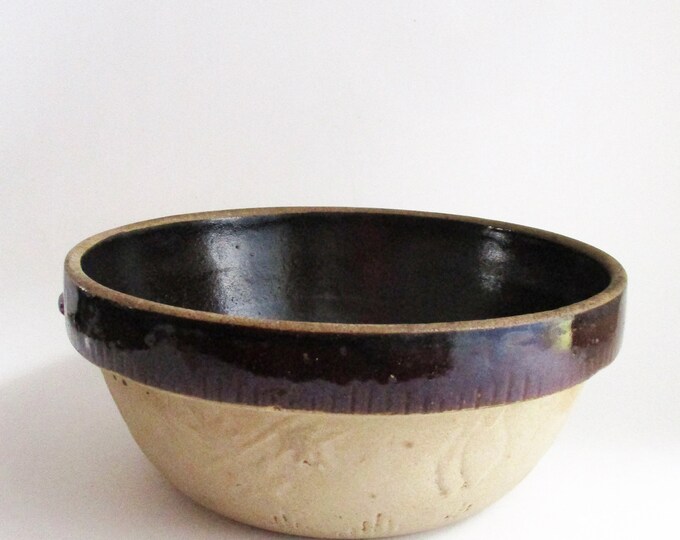 Vintage Bowl Two Tone Stoneware Cook-rite - Etsy
