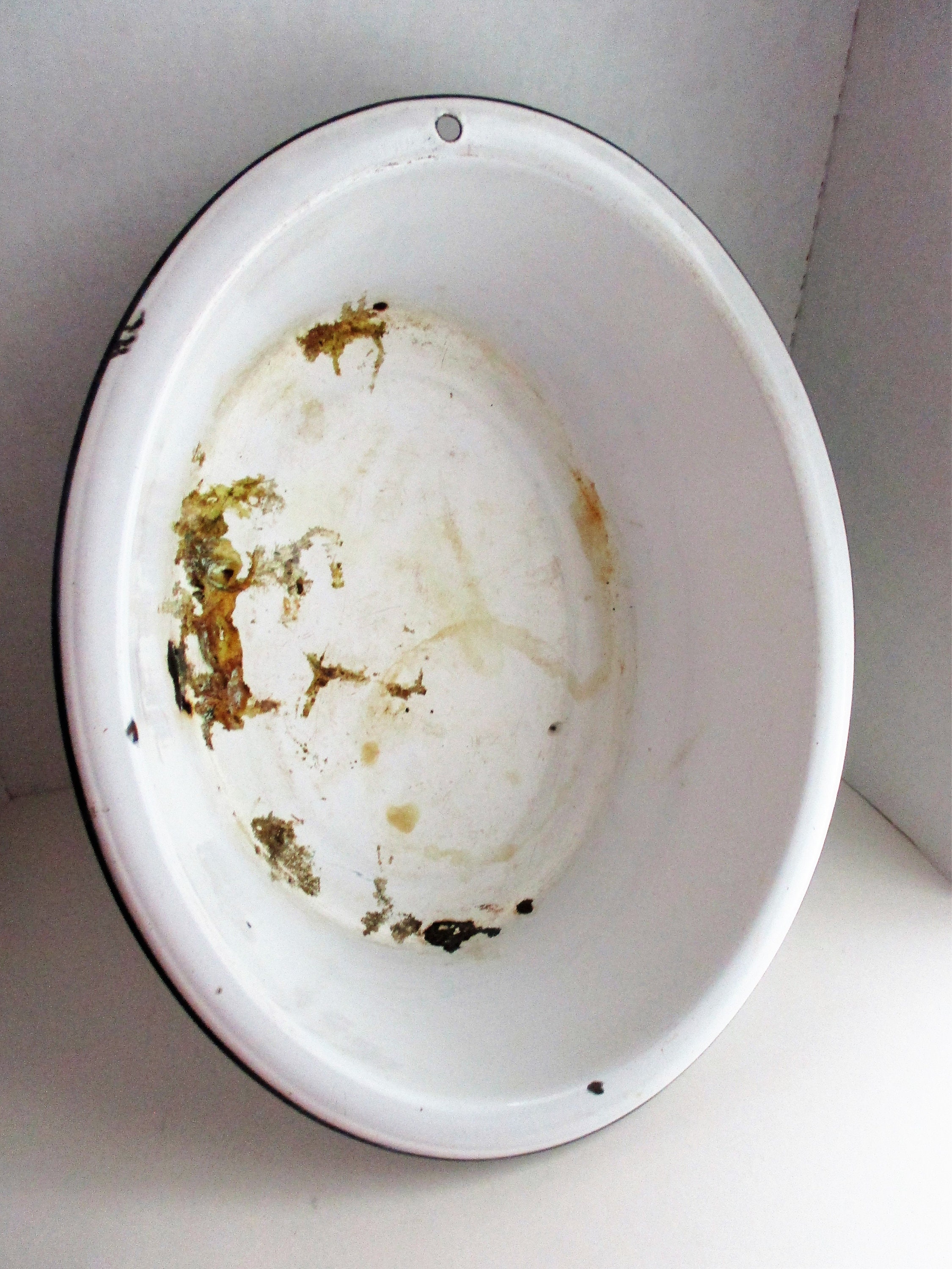 Vintage White Enamelware Basin Large Oval 1950's - Etsy