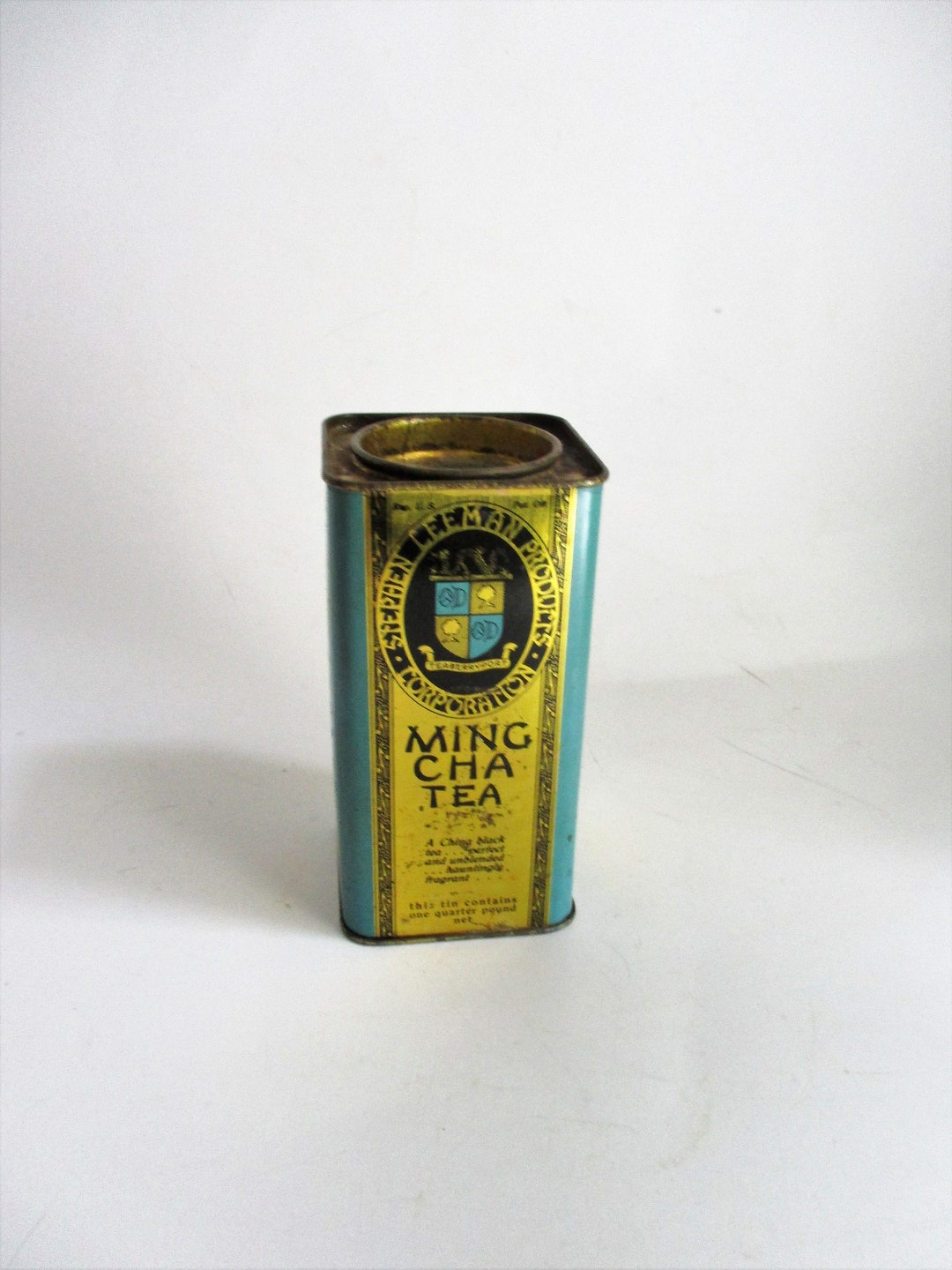Vintage Tin Ming Cha Tea Stephen Leeman Products Corporation 4 Ounce - Etsy