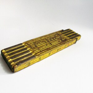 Vintage Ruler Wood Zig Zag Stanley Yellow Red Lettering - Etsy