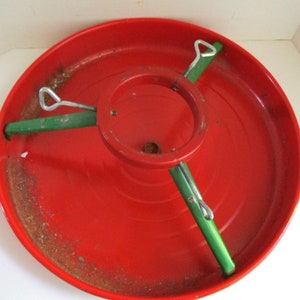 Vintage Christmas Tree Stand Large Metal Red Green - Etsy