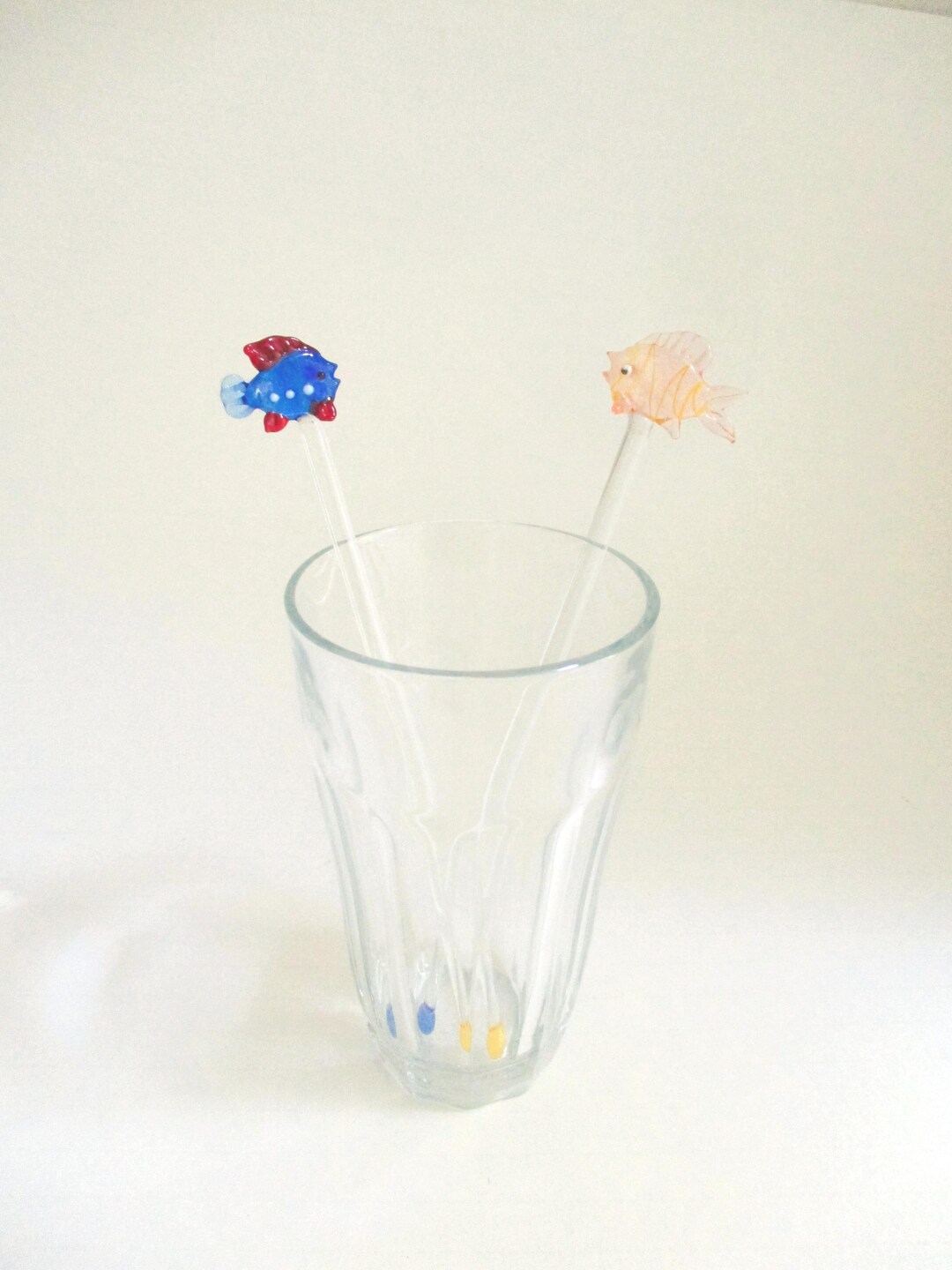 Vintage Set of 2 Fish Art Glass Drink Stirrers Swizzle Sticks - Etsy