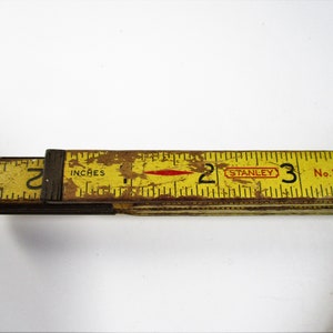 Vintage Ruler Wood Zig Zag Stanley Yellow Red Lettering - Etsy
