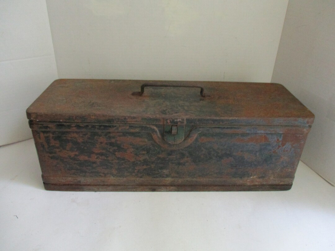 Vintage Tool Box Rusty Metal Industrial Storage - Etsy