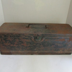 Vintage Tool Box Rusty Metal Industrial Storage - Etsy