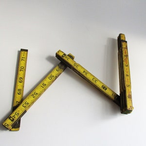 Vintage Ruler Wood Zig Zag Stanley Yellow Red Lettering - Etsy