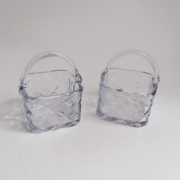 Vintage Glass Basket - Etsy