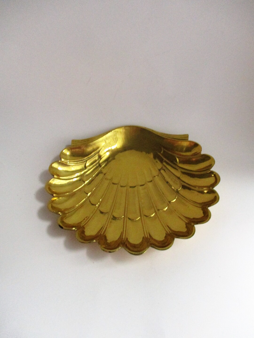 Vintage Scallop Shell Dish Gold Plate Steel Serving Tray - Etsy
