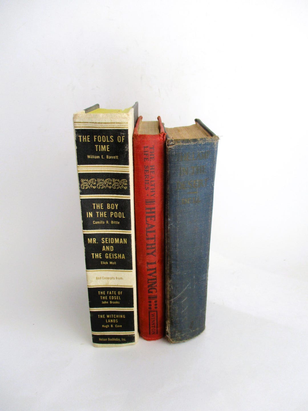 Vintage Books Set of 3 Stackable Books Bookshelf Decorating Idea - Etsy