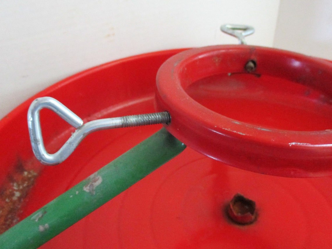 Vintage Christmas Tree Stand Large Metal Red Green - Etsy