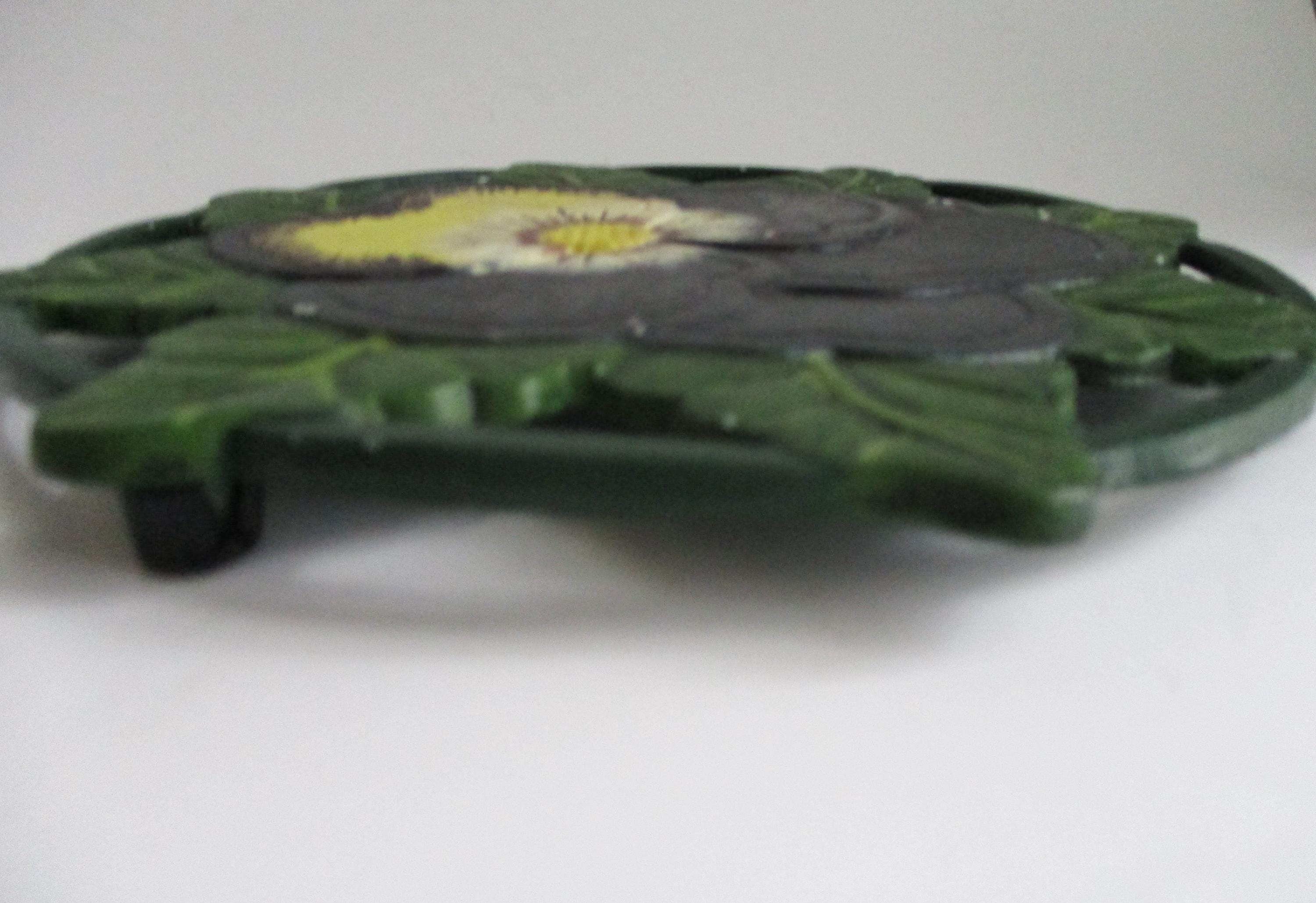 Vintage Pansy Trivet Cast Iron Yellow Black - Etsy