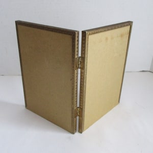 Vintage Picture Frame 5 X 7 Double Gold Hinged Tabletop - Etsy