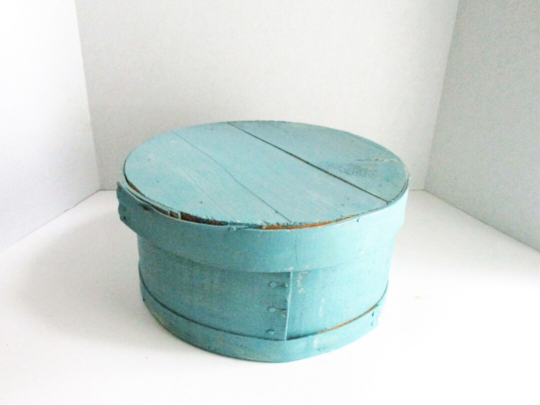 Vintage Cheese Box Small Upcycled Turquoise Aqua Mustard - Etsy