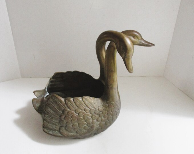 Vintage Double Swan Planter Solid Brass - Etsy